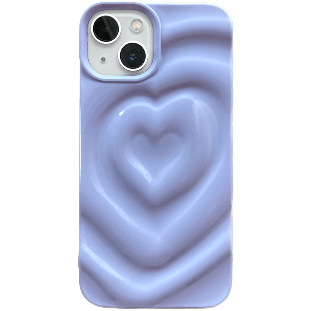 Lavender Love iPhone Case (Pastel Purple with Raised Heart Waves ...